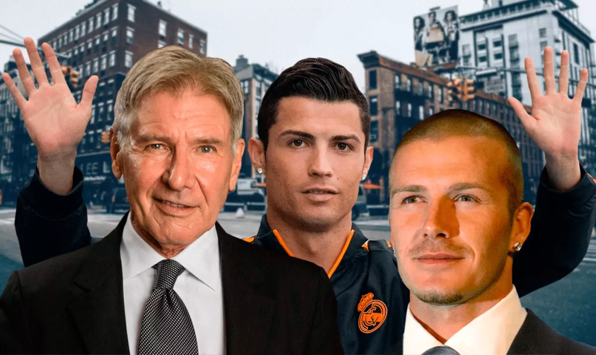 Photo Harrison Ford, Cristiano Ronaldo, David Beckham Wear Eyrnalokkar.